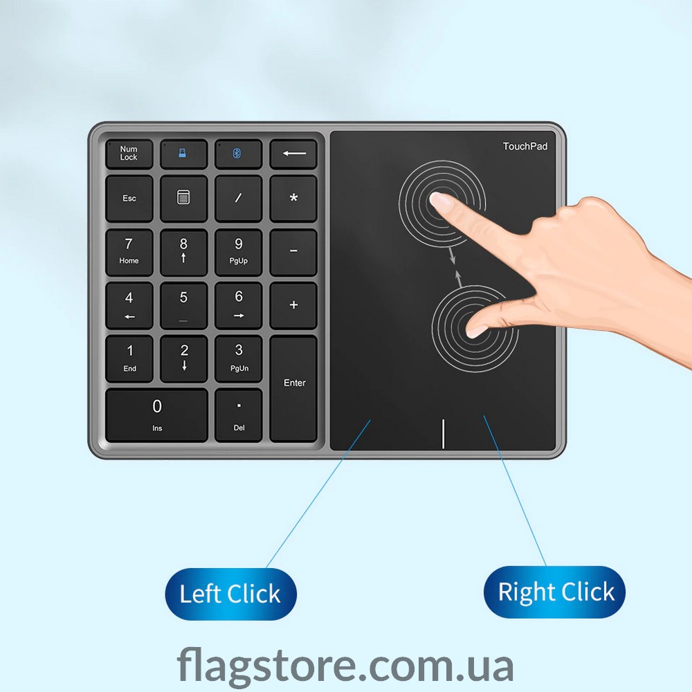 Беспроводной TouchPad + NumPad Bluetooth/2.4G купить Киев FlagStore.com.ua